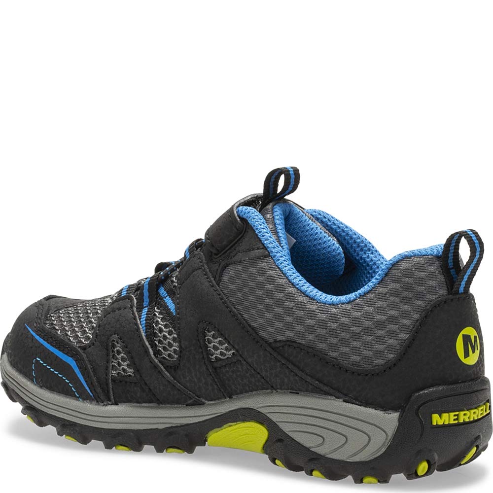 Merrell Boys' Trail Chaser Hiking Sneaker, Black/Blue, 4.5 Wide Big Kid