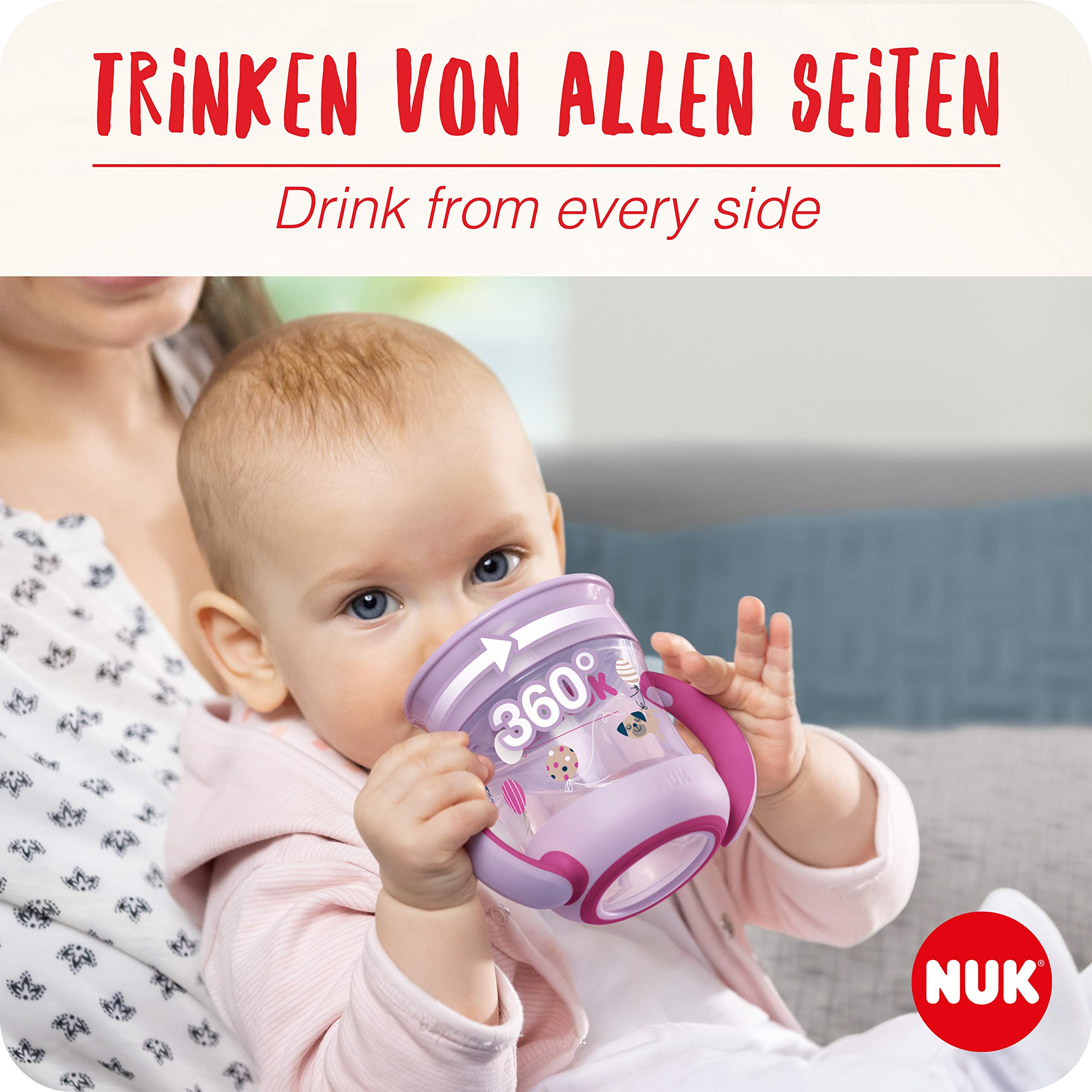 NUK Mini Magic Cup learning mug | 360 ° drinking rim | 160ml | leakproof | BPA free | 6+ months | turquoise
