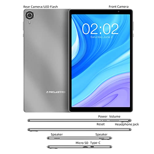 TECLAST Tablet 10 inch Android 12 Tablets, P25T 3GB RAM+64GB ROM(TF 1TB), Wi-Fi 6 Tablet PC, 1.8Ghz 4-core CPU, 2.4G/5G WiFi, 800x1280 FHD IPS, Bluetooth 5.0, Dual Cameras, 6000 mAh, Stereo