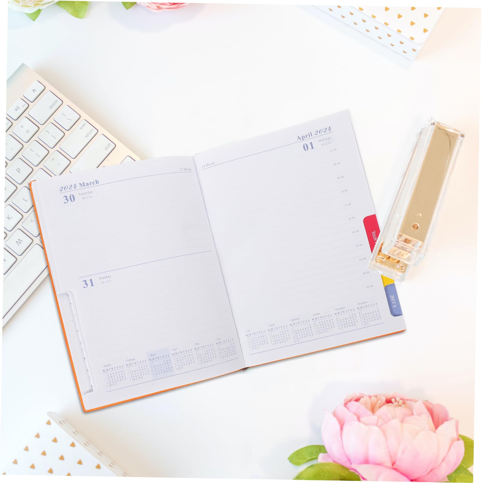 NUOBESTY Notebook Note Pad Notepad Calendar 23-24 Monthly Planner Daily Planner Teacher Planners and Lesson Planner Efficient Plan Pad School Planner Date Plan Pad A5 Soft Surface Schedules