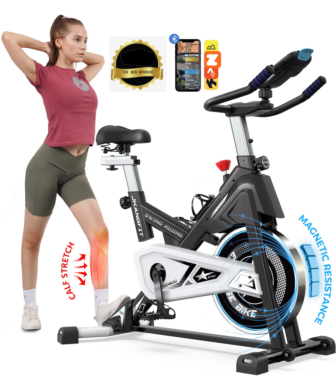 pooboo Indoor Cycling Bike,350 Lbs Weight Capacity Exercise Bike,Stationary Bike for Home Workout