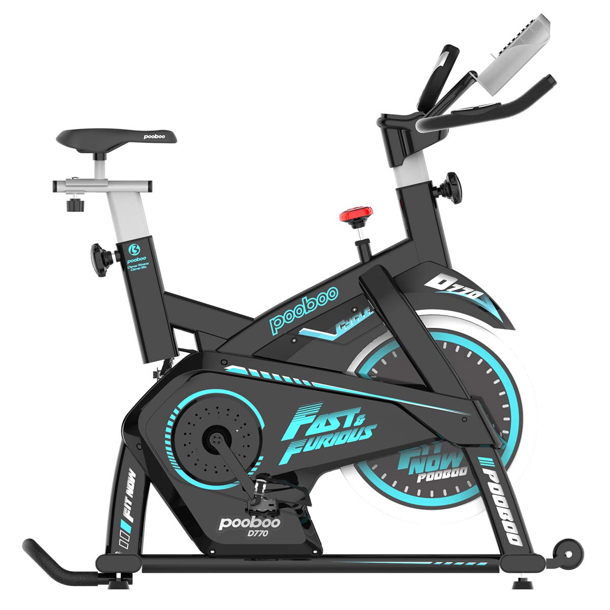 pooboo Pro Indoor Cycling Bike, Belt Drive Exercise Bike,Stationary Exercise Bicycle LED Display Heart Pulse Trainer Bike Flywheel Smooth Quiet … (770-6)