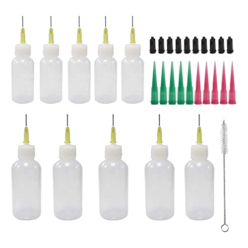 XIAONAN 10pcs Needle Tip Glue Bottle,30ml 50ml(1oz 1.76oz) Tip Glue Dropper Squeeze Bottle for DIY Glue Applications, Paint Quilling Craft and Oil