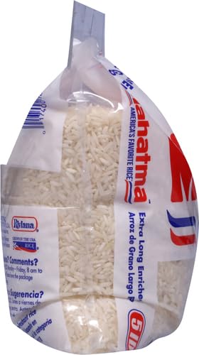 Mahatma Extra-Long-Grain Rice 5-Pound Rice Bag, Gluten-Free and Non-GMO White Rice Bulk Bag, 1 Bag of Rice