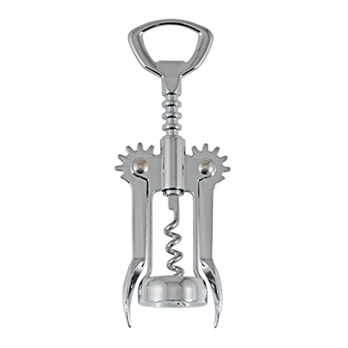 True Soar Winged Corkscrew Wine Opener - Self Centering Worm, Stainless Steel, Manual Wine Bottle Opener, Chrome Silver