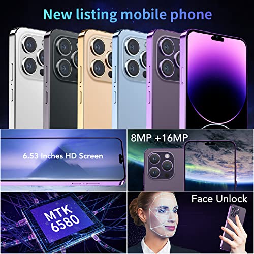 TUORE Big Screen Smartphone, Rear Front Camera 2.0GHz 2 Card 2 Standby Amazing Clarity 3G Smartphone 3500mAh Battery Fast Positioning 100-240V for Daily Use (Blue)