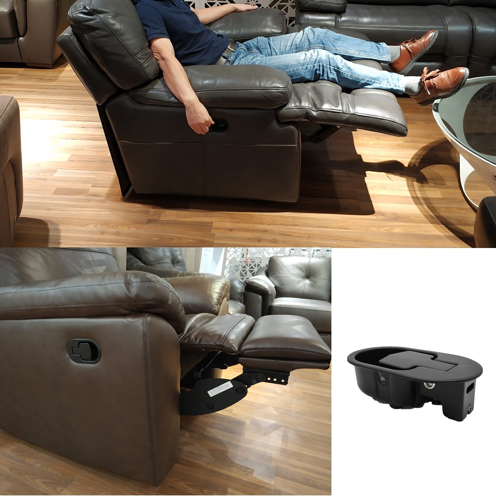 Merrian Living Metal Recliner Handle with Cable, Replacement Part for Most Brands of Sofa, Couch, Loveseat, Chair