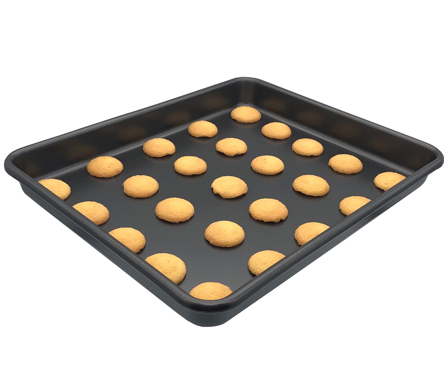 Small Cookie Sheets 11X9 Inch 2Pcs Mini Baking Pan Toaster Oven Tray Nonstick Thicken Brushed Carbon Steel Magnetic No Warp 1 to 2 Person Bakeware By HYTK