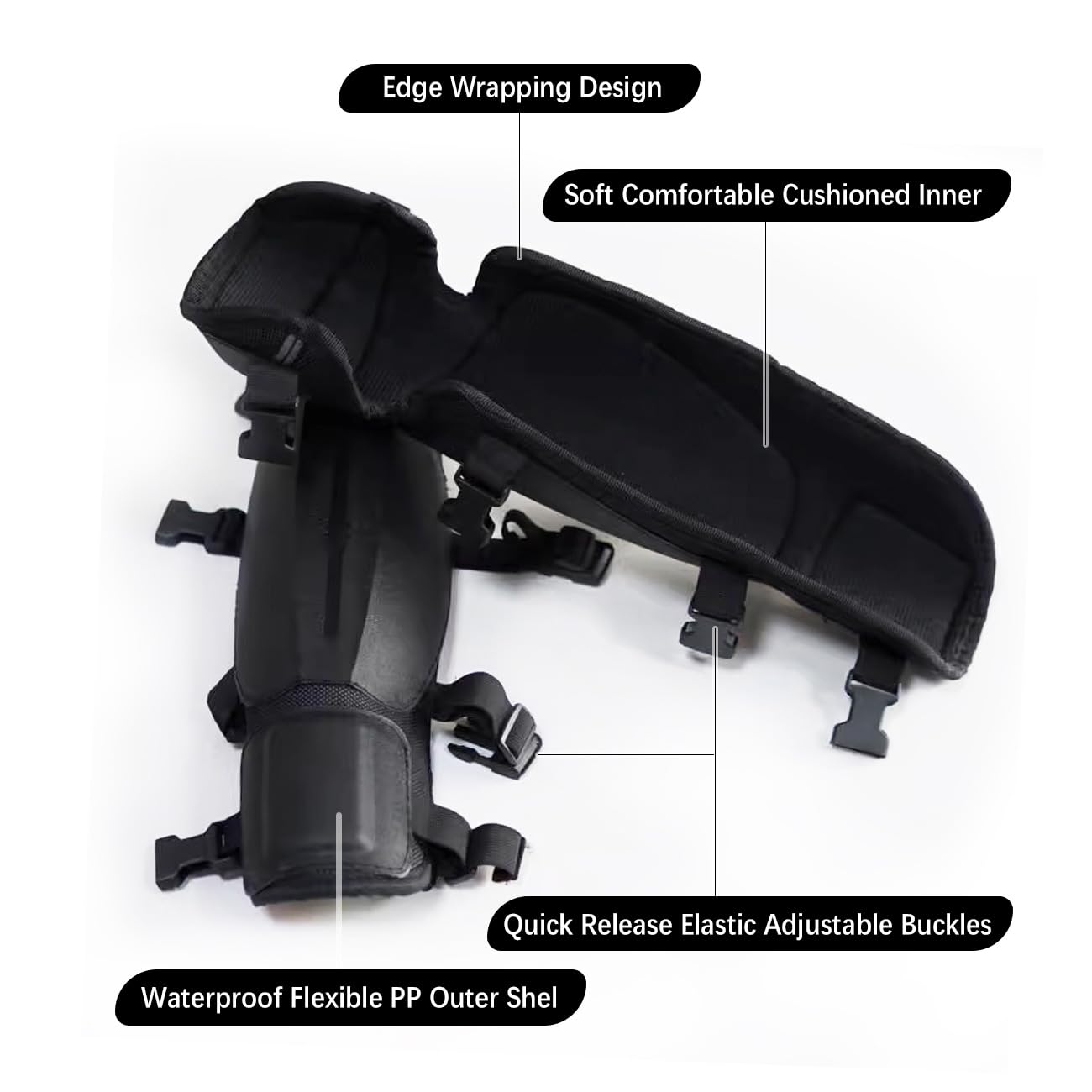OLizeeĀ® 1 Pair Adjustable Trimmer Gaiters Mowing Shin Guards Gardening Knee Pads Chainsaw Shin Guards Weed Eating Leg Protectors for Outdoor Activities Black