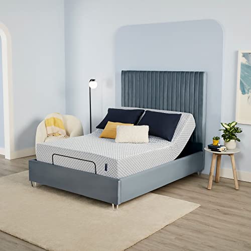 Serta - 10 inch Cooling Gel Memory Foam Mattress, King Size, Medium, Supportive, CertiPur-US Certified, 100-Night Trial - Sheep Retreat, Blue/White