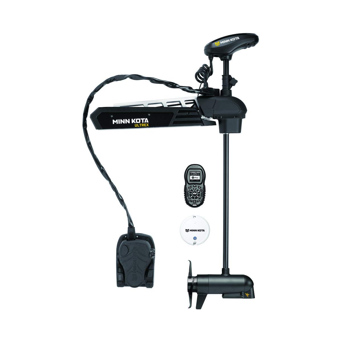 Minn Kota 1368885 Ultrex Freshwater Cable & Electric-steer Bow-Mount Trolling Motor with MEGA Down/Side-Imaging & i-Pilot Link GPS, 112 lbs Thrust, 45" Shaft