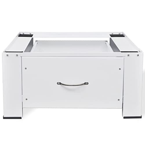 Matalde Washing Machine Pedestal with Drawer White -1