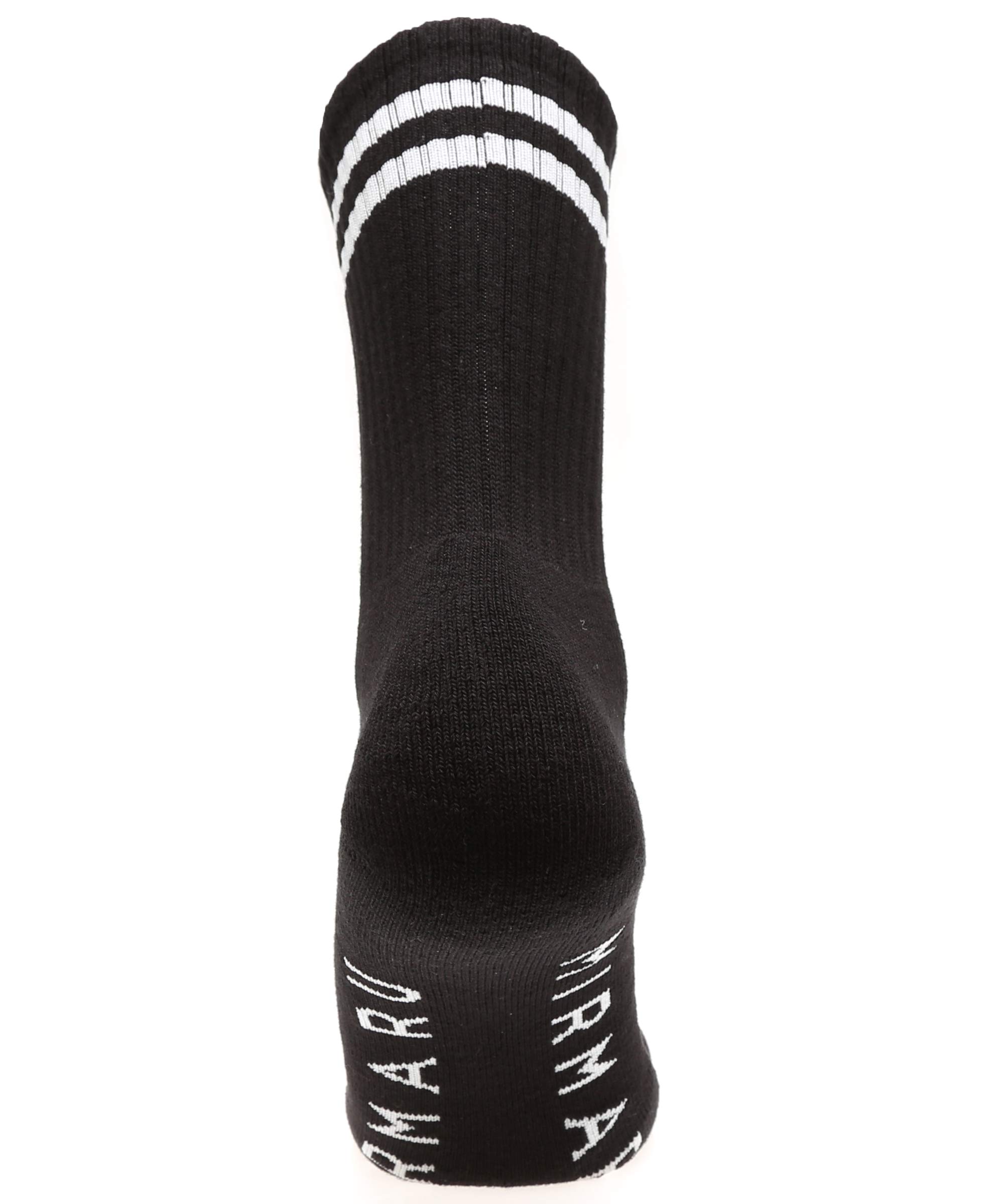 MIRMARU Men’s Performance Moisture Wicking Outdoor Athletic Sports Crew Socks with Cushioned Sole, Arch Support (Black-3Pairs)