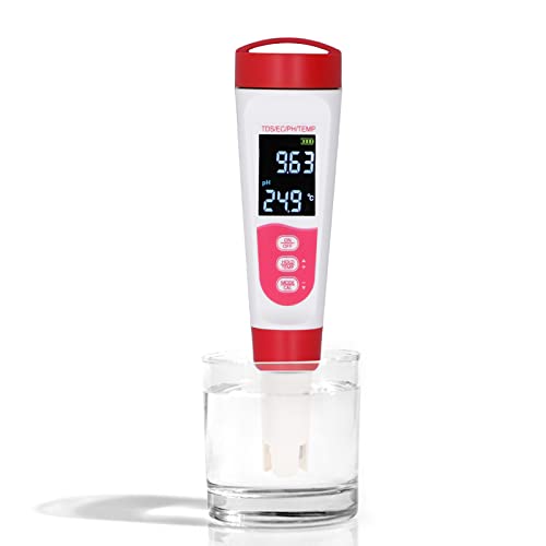 Water Quality Test Pen Glass Electrode Multifunctional Backlit Display Water Quality Tester High Sensitivity for Swimming Pool