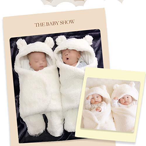 Nunibum Baby Swaddle Blanket Boys Girls Cute Cotton Plush Receiving Blanket Newborn Sleeping Wraps for 0-6 Months
