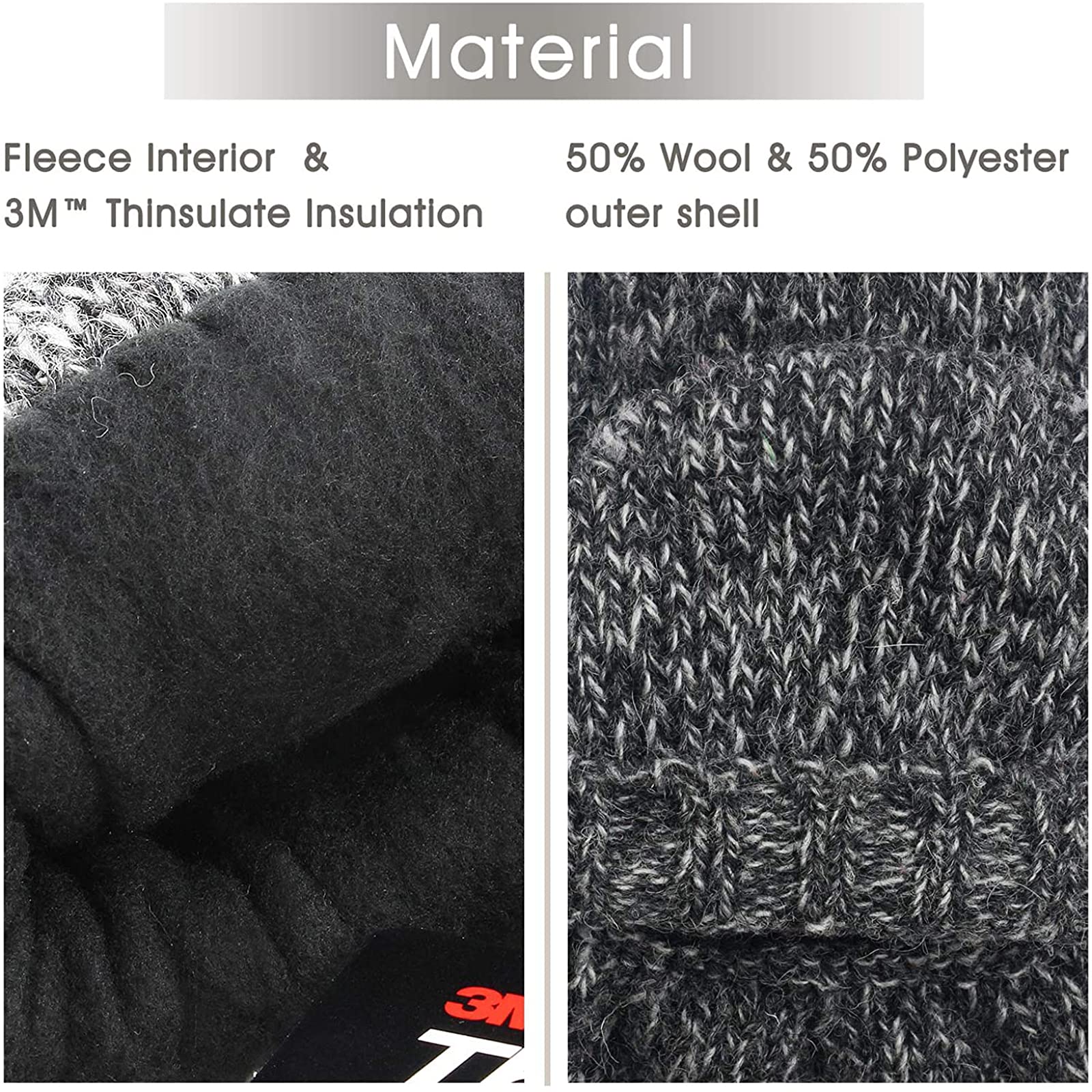 Metog Suede Thinsulate Thermal Insulation Mittens Brown tweed M