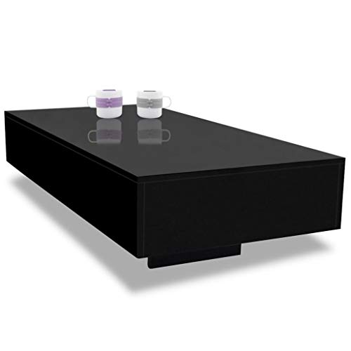 Modern Elegant MDF High Gloss Coffee Table Side/End/Sofa Table, Living Room Home Furniture 45.3" x 21.7" x 12.2"
