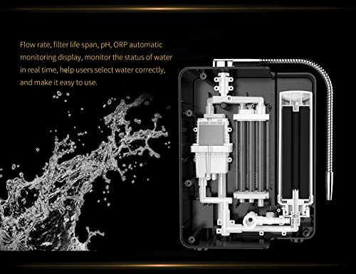 Water Ionizer and Water Purifier Machine,PH 3-11 Alkaline Acid Water Machine,Up to -800mV ORP, 8000 Liters Per Filter,11 Plate Electrode,Regulation Valve to Control PH and ORP/Auto-Cleaning