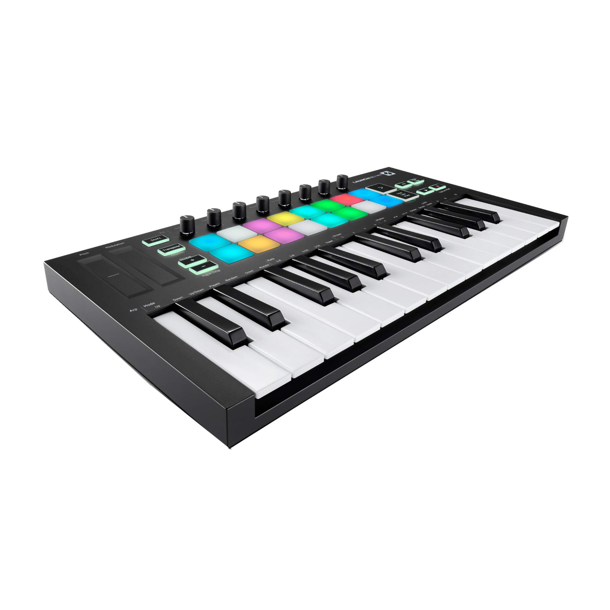 Novation Launchkey Mini MK3 25 Mini-Key MIDI Keyboard Bundle with Sustain Pedal and 4-Port 3.0 USB Hub (3 Items)