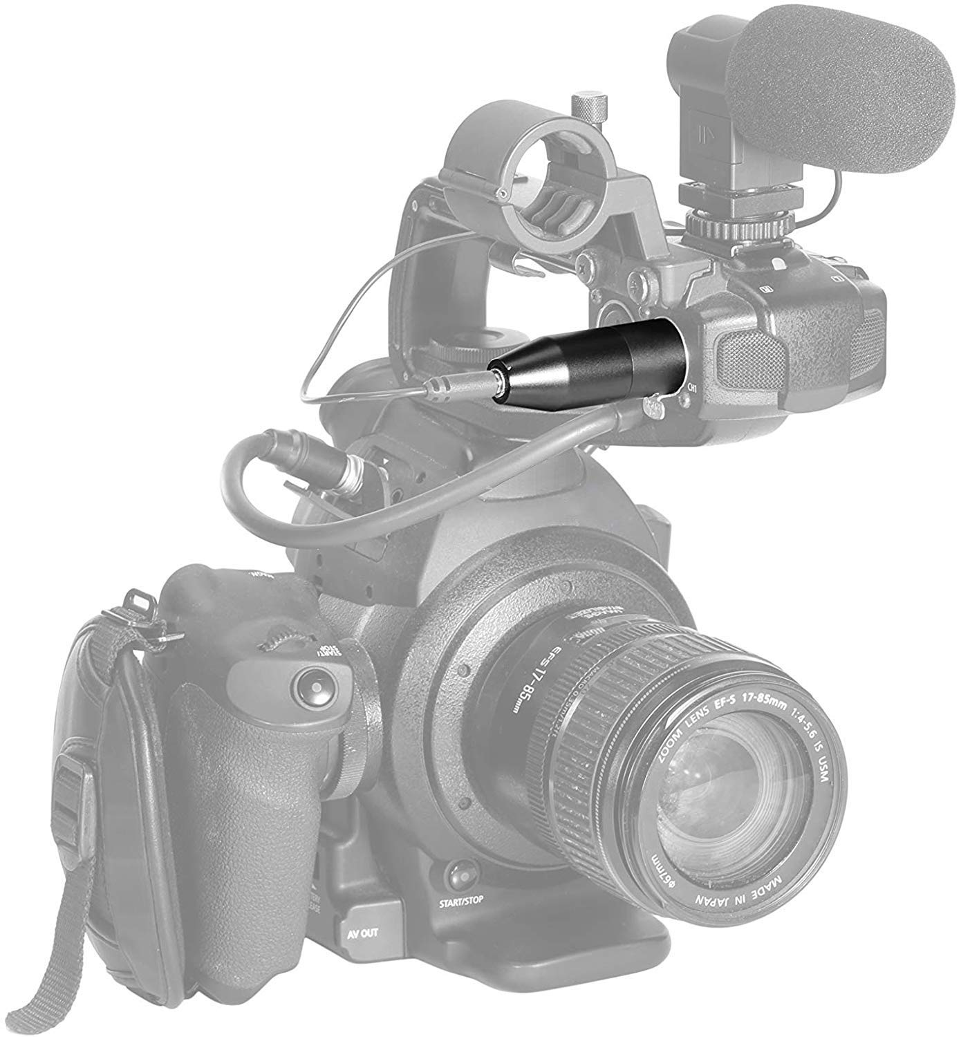 Movo FXLR-PRO 3.5mm (TRS) Mini-Jack Female Microphone Adapter to 3-pin XLR Male Connector with Integrated Phantom Power Converter