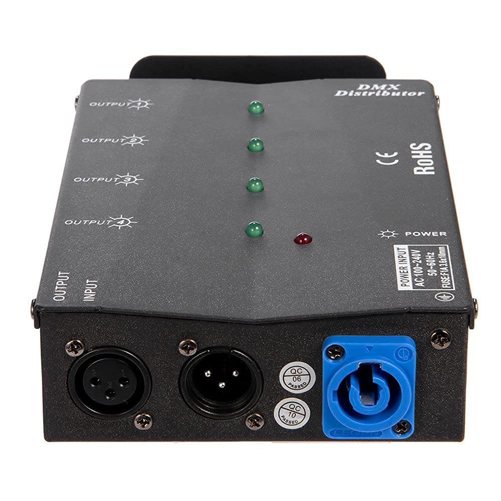 MFL. 4-Way Isolated DMX Splitter Amplifier Distributor with 3-Pin Outputs