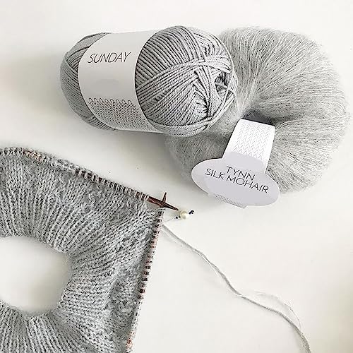 Yarn Ave 100% Merino Wool Soft Fingering Weight Warm Thin Yarn for Knitting Crocheting Audult Children Babies Sweaters Pullovers Cardigans Vests 50g/1.76oz (#6707)