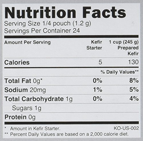 Milk Kefir POWDER Lebanese - Probiotic Milk Kefir Starter - No Maintenance - Leche de Bulgaro - Non GMO - Gluten Free - Started With A Dairy Or Water Base (4 Pack) (4 Pack (make 4L))