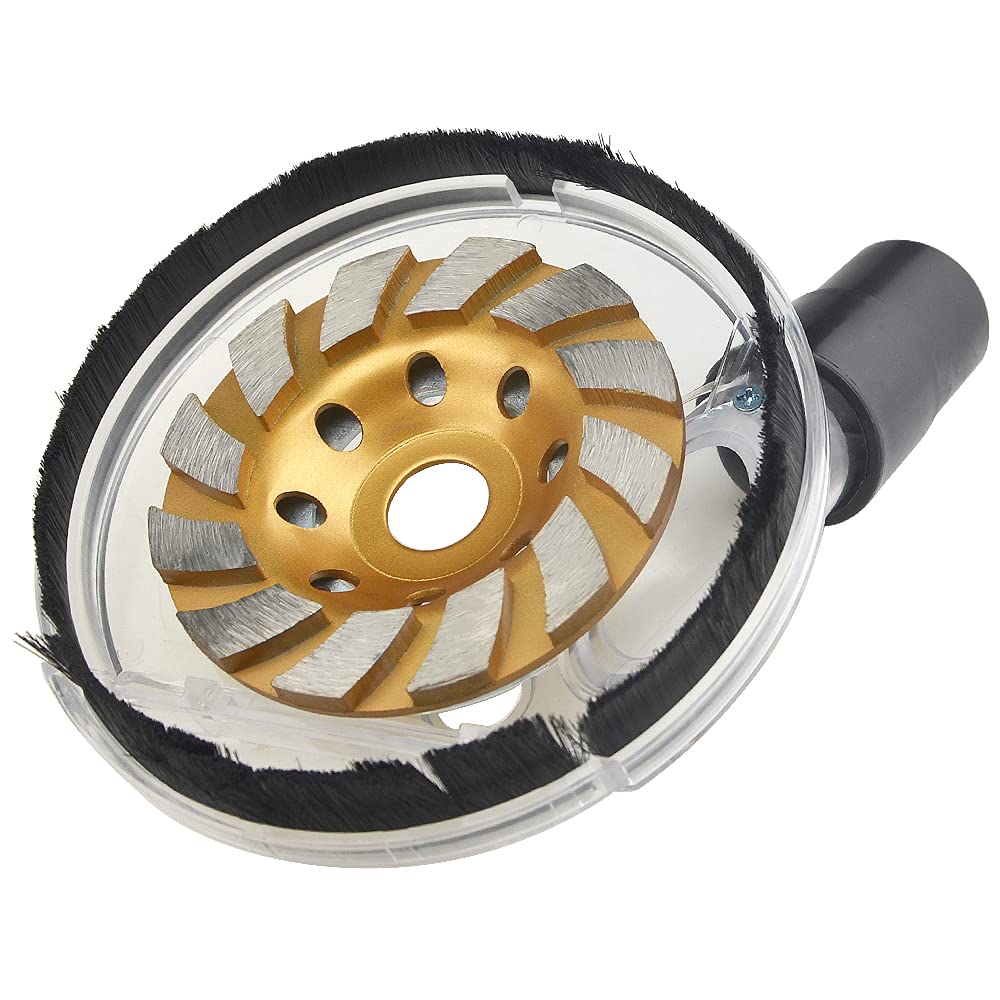XINGYHENG Dust Shroud Kit Dry Grinding Dust Cover 100-150mm Adjustable Angle Grinder with 4 Inch Concrete Diamond Grinding Cup Wheel