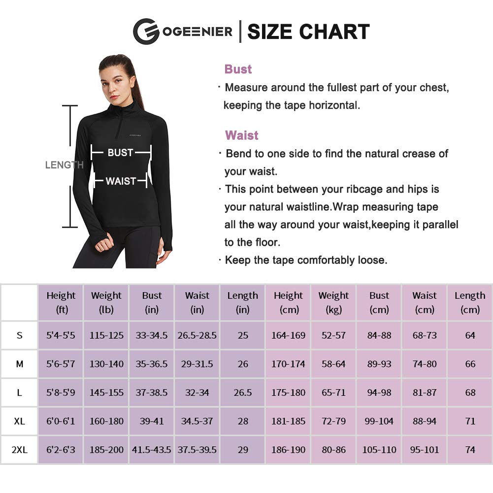 OGEENIER Women's Fleece Pullover Quarter Zip Thermal Shirts Running Long Sleeve Workout Shirts, Navy, XL