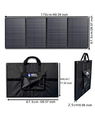 XINPUGUANG 200W Foldable Solar Panel Charger for Portable Power Station & RV Battery, Compatible with Jackery/Roackpals Generator, with 20A Controller for 12V Battery RV Boat Camping