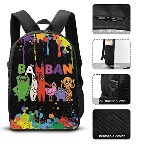 Oinxghw Backpack Set with Lunch Box Pencil Case 3 Pcs Lightweight Cartoon Game Bookbag Laptop Backpack Shoulder Bag Daypack