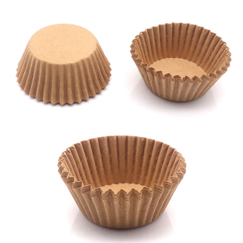 STARUBY Cupcake Liners Unbleached Muffin Liners Greaseproof Paper Baking Cups Natural Paper Cupcake Liners Standard Size Cup for Baking Muffin and Cupcake, Natural Color,300 PCS