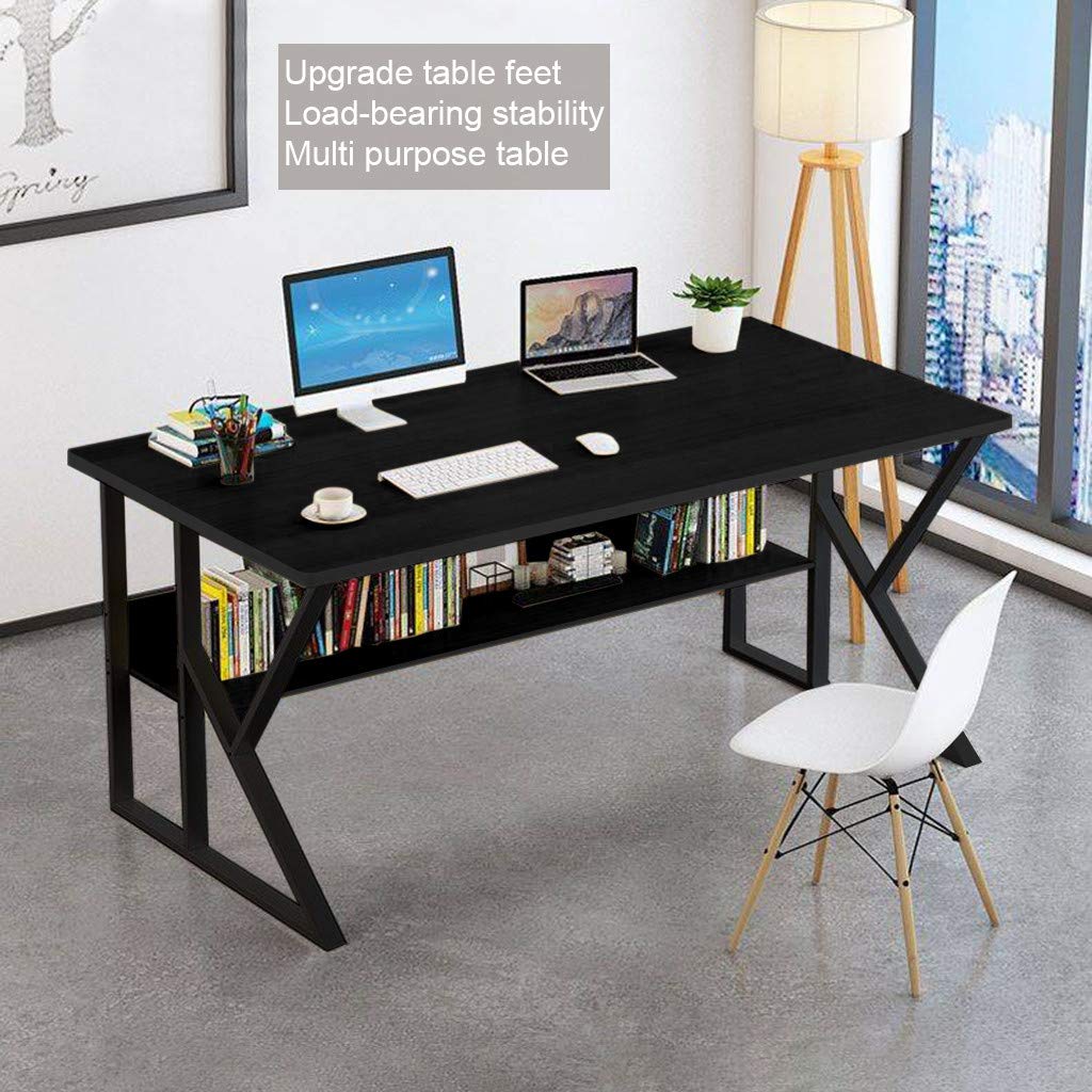 OKBOP Computer Desk, Gaming Desk, Modern Economic Small Home Office Desk with Storage Shelves Under Desk, 47 Inch Student Writing Desk Table Wood