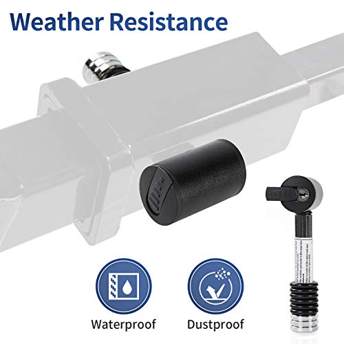 METOWARE Right-Angle Trailer Hitch Receiver Lock, 5/8" Diameter Pin Lock, Fits 2" or 2-1/2" Receiver (1 Pack)