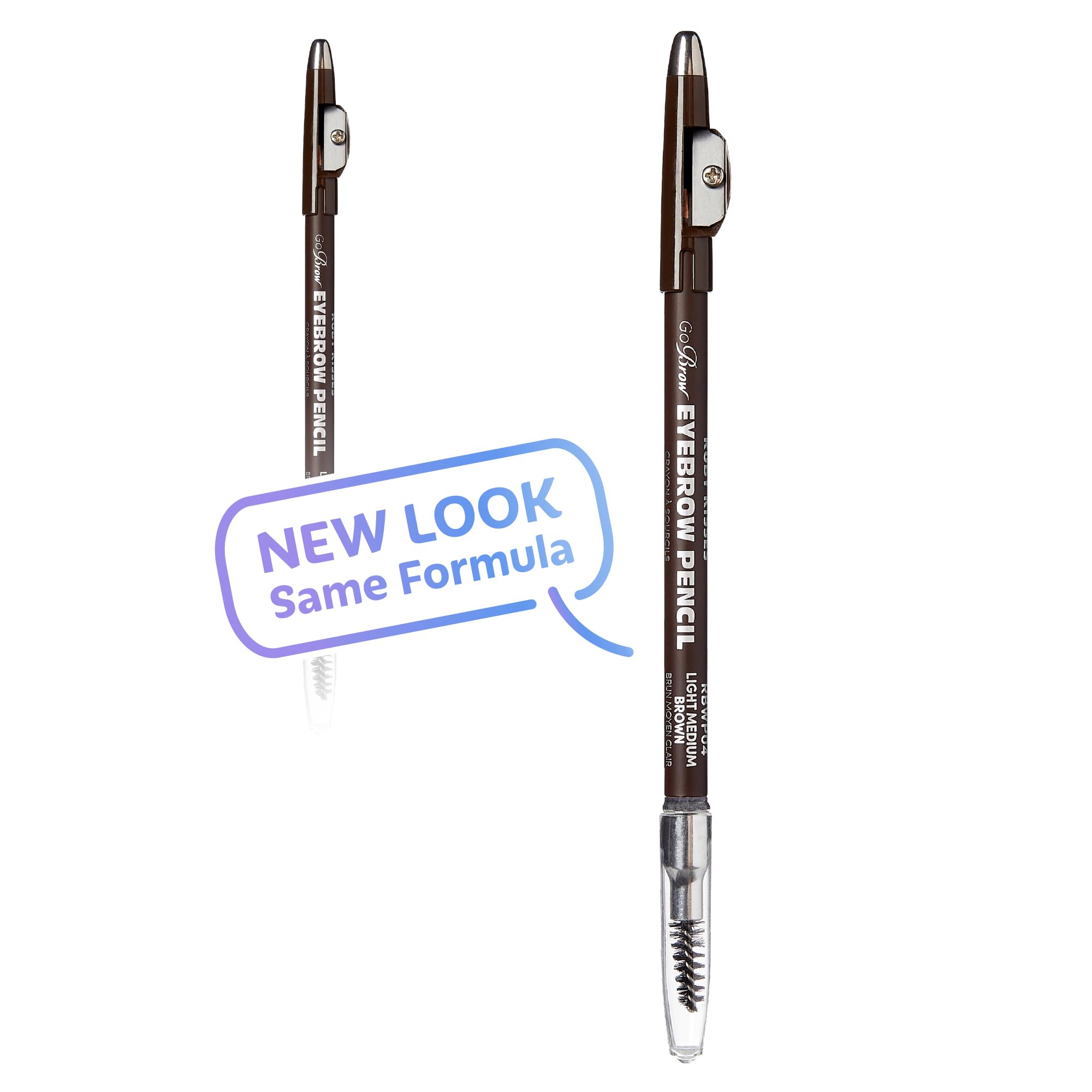 Ruby Kisses Go Brow Wooden Eyebrow Pencil (6 Count, Medium Brown)