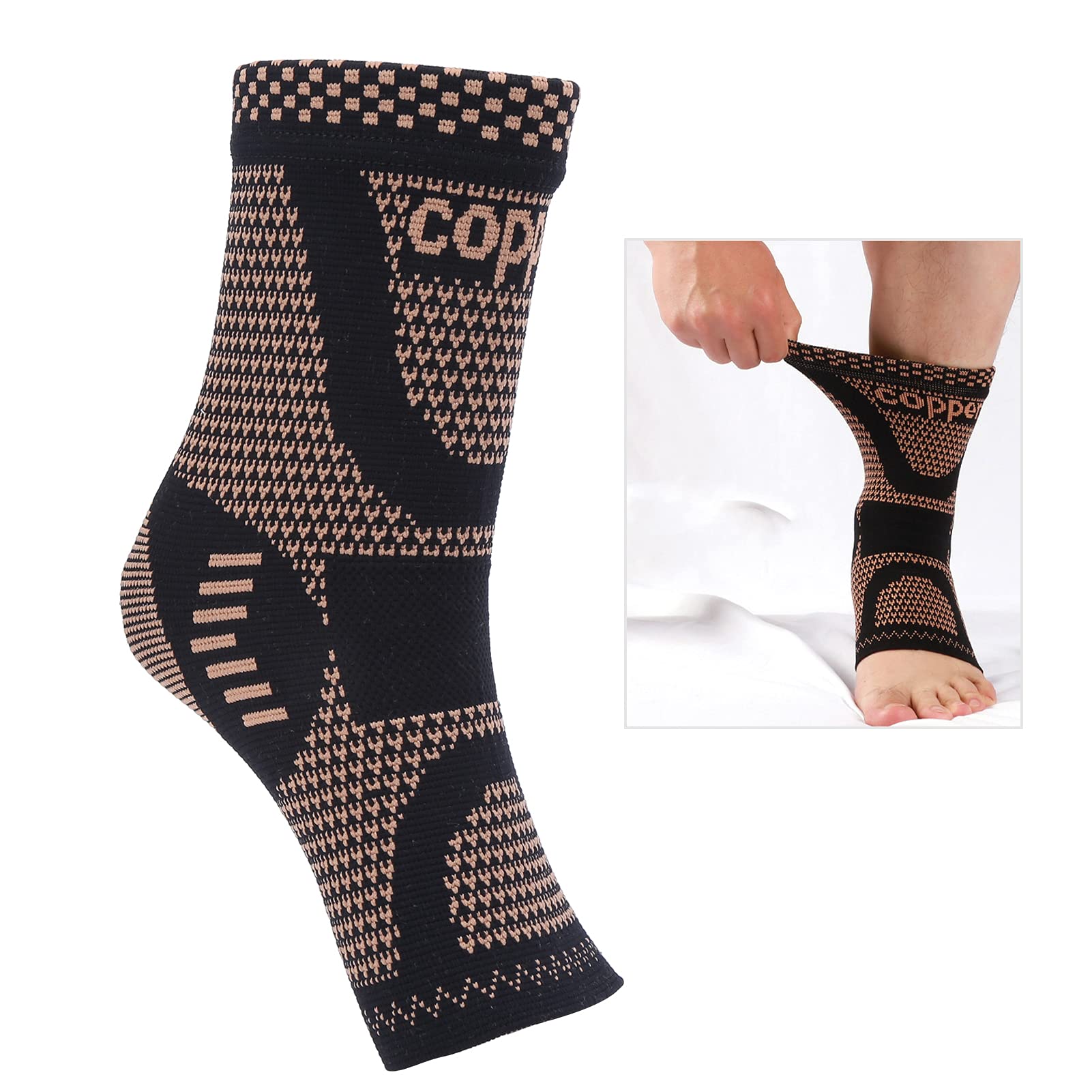 Shanrya Ankle Protector, Ankle Guard Knitted Breathable Lightweight for Injury Recovery for Joint Pain(L code)