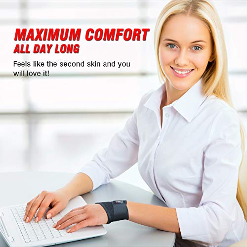 Wrist Brace for Carpal Tunnel, Comfortable and Adjustable Wrist Support Brace for Arthritis and Tendinitis, Wrist Compression Wrap for Pain Relief, Fit for Both Left Hand and Right Hand – Single