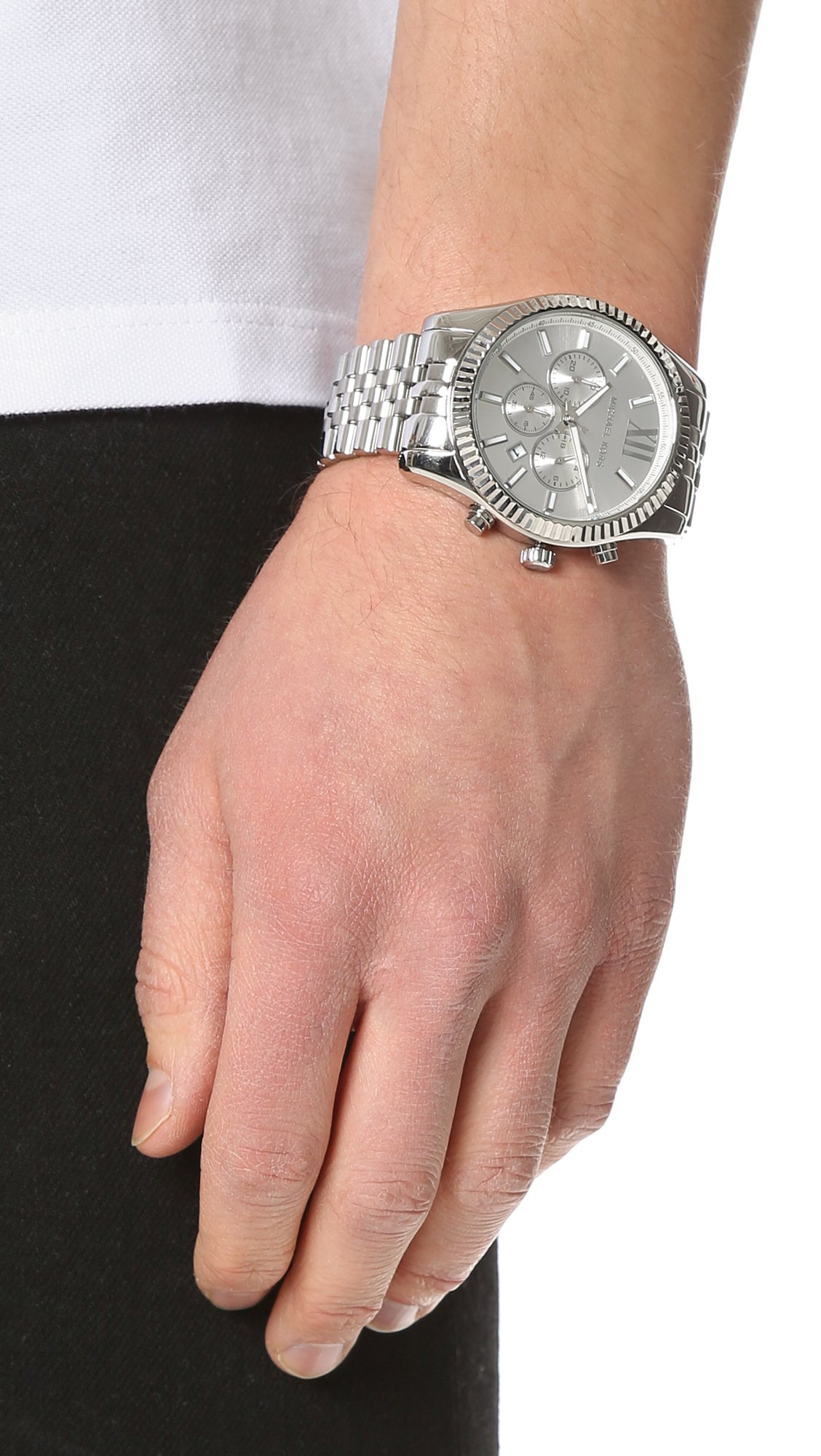 Michael Kors Men's Lexington Silver-Tone Watch MK8405