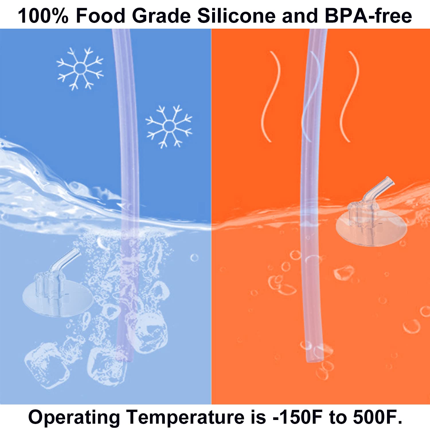 Replacement Straws for Thermos Funtainer 12 Ounce Bottle(F401), 8 Sets(8 pcs Silicone Sipper Straws, 8 pcs Silicone Straw stems and 2pcs Straw Cleaning Brushes)