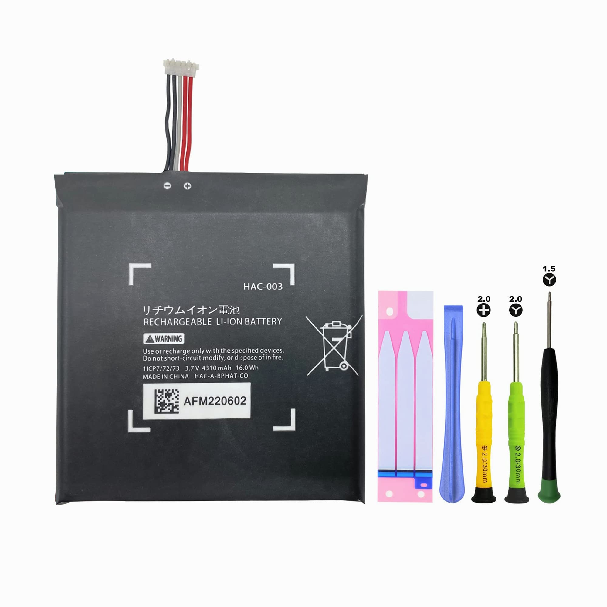 Tcudol 3.7V 4310mAh 16Wh HAC-003 Battery Rechargeable Replacement for Nintendo Switch Console 2017 2019 HAC-001 HAC-003 HAC-A-BPHAT-C0 HAC-S-JP/EU-C0 Battery Tool