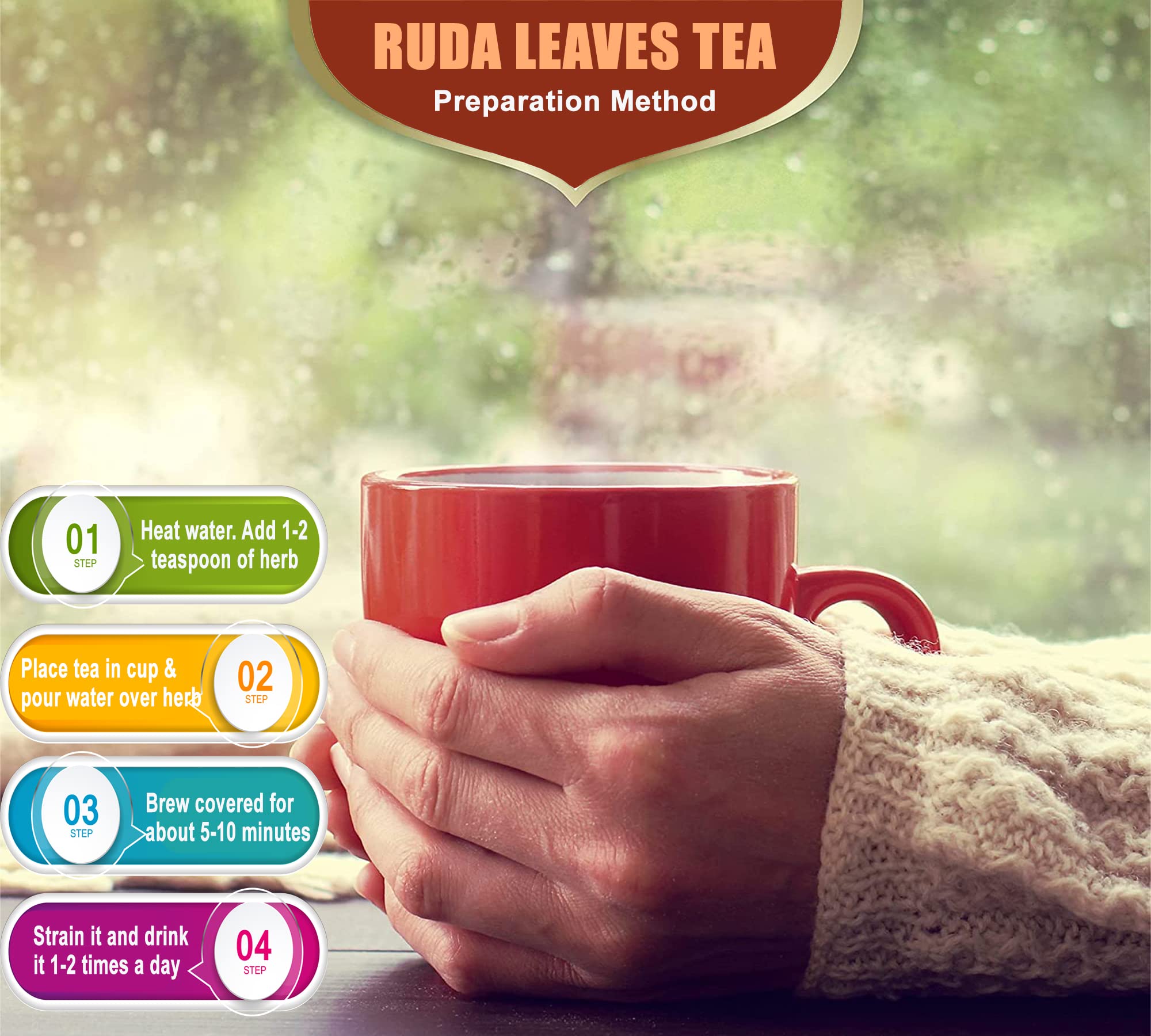 RUE Dried Herbs Peruvian Ruda 2.05 oz (56 gr) 20+ CUPS Ruda Seca, Ruda Graveolens, Natural Dried Tea Herbs, Ruda Rue Herbal Tea, Resealable Bag, Fresh Aroma & Taste (2. oz)