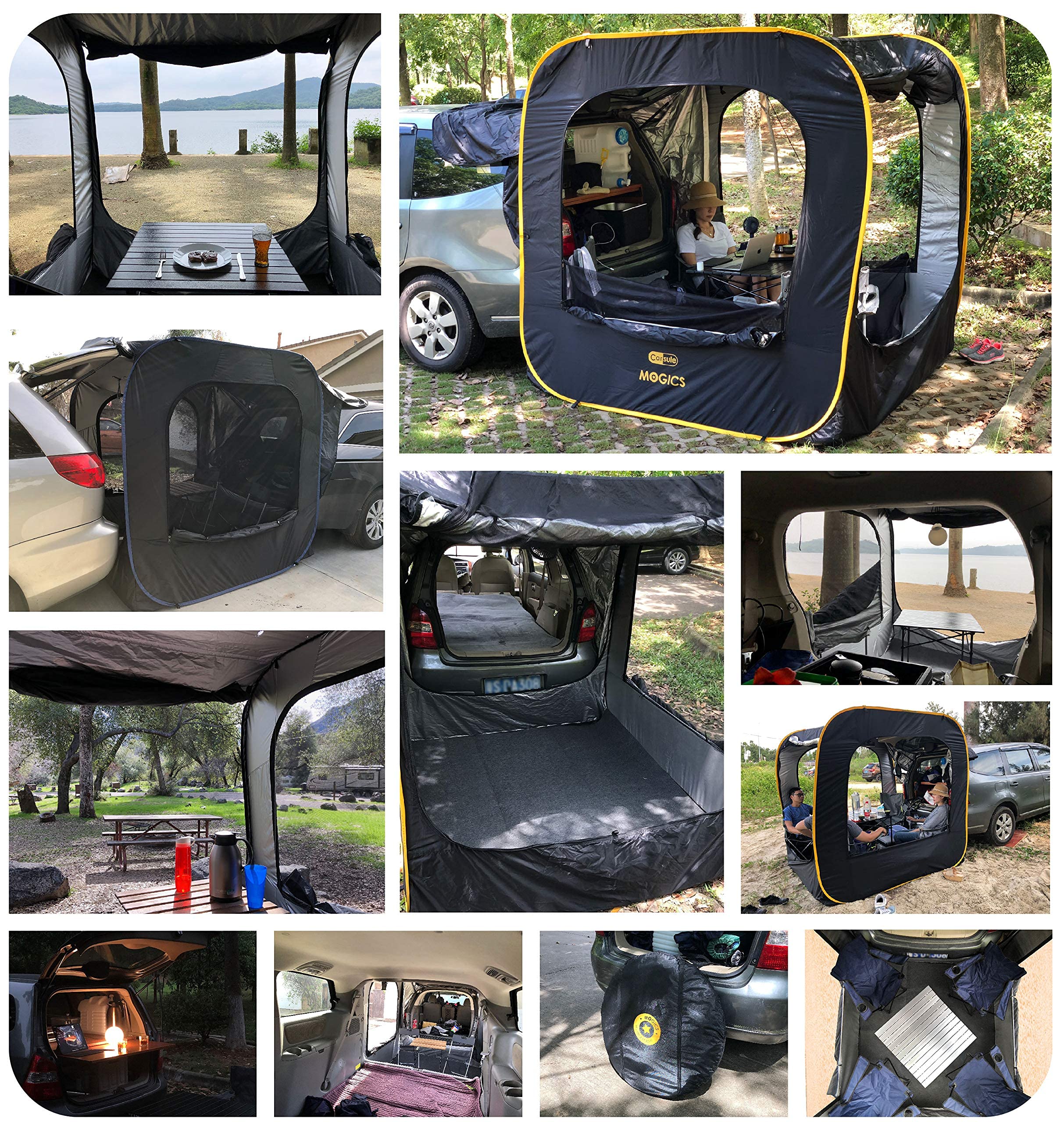 MOGICS Carsule | 2 Person Pop-Up Cabin for Cars | SUV Tent Tailgate