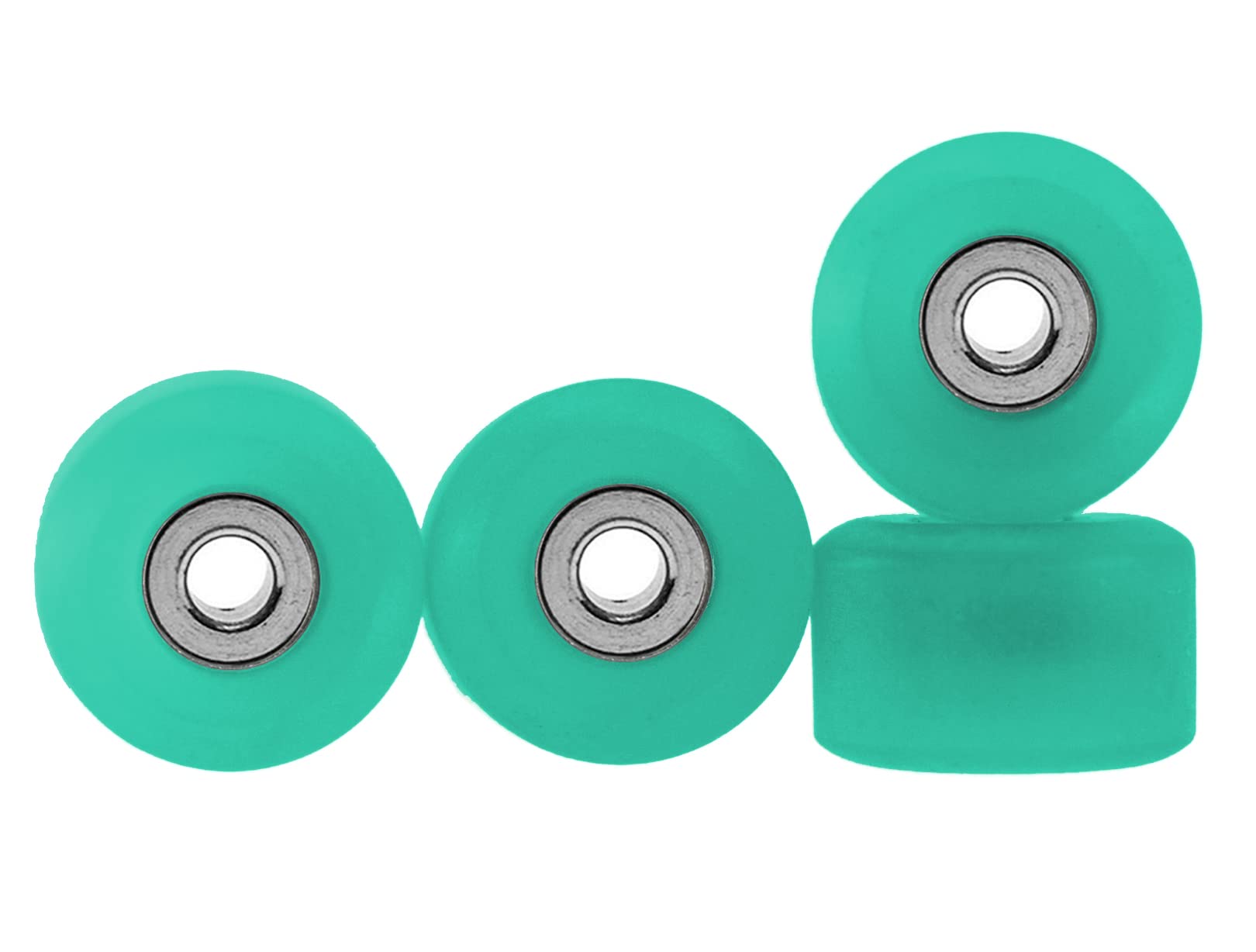 Teak Tuning Apex 61D Urethane Fingerboard Wheels - New Street Shape, 7.7mm Diameter - Ultra Spin Bearings - Made in The USA - Teak Teal Colorway