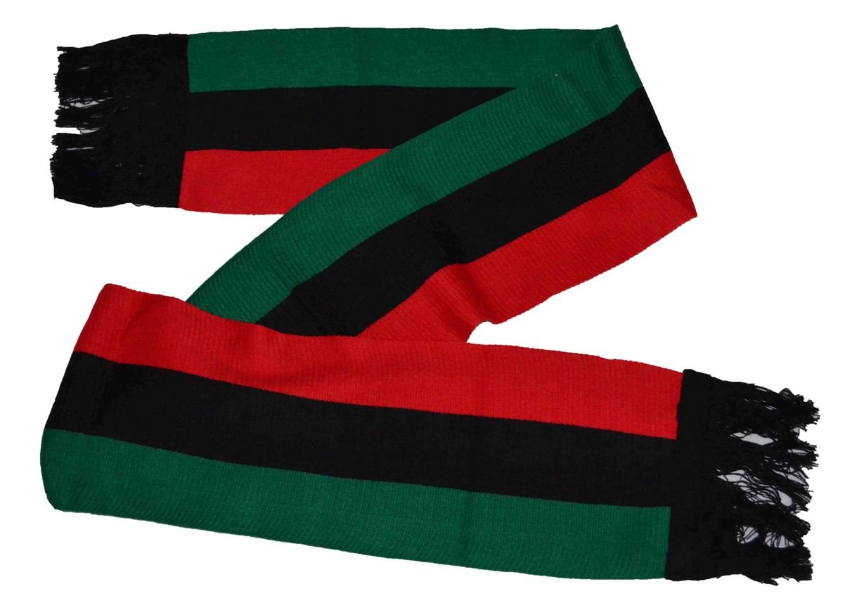 MM Red Black and Green Pan-african Flag Inspired Scarf 8"80"