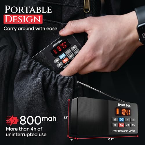 PARANORMIC Spirit Box Ghost Hunting Equipment — Handheld EVP Ghost Hunting Equipment Kit with 32 GB Micro SD & Integrated Flashlight — Paranormal Equipment Ghost Box for Scanning & Recording Spirits
