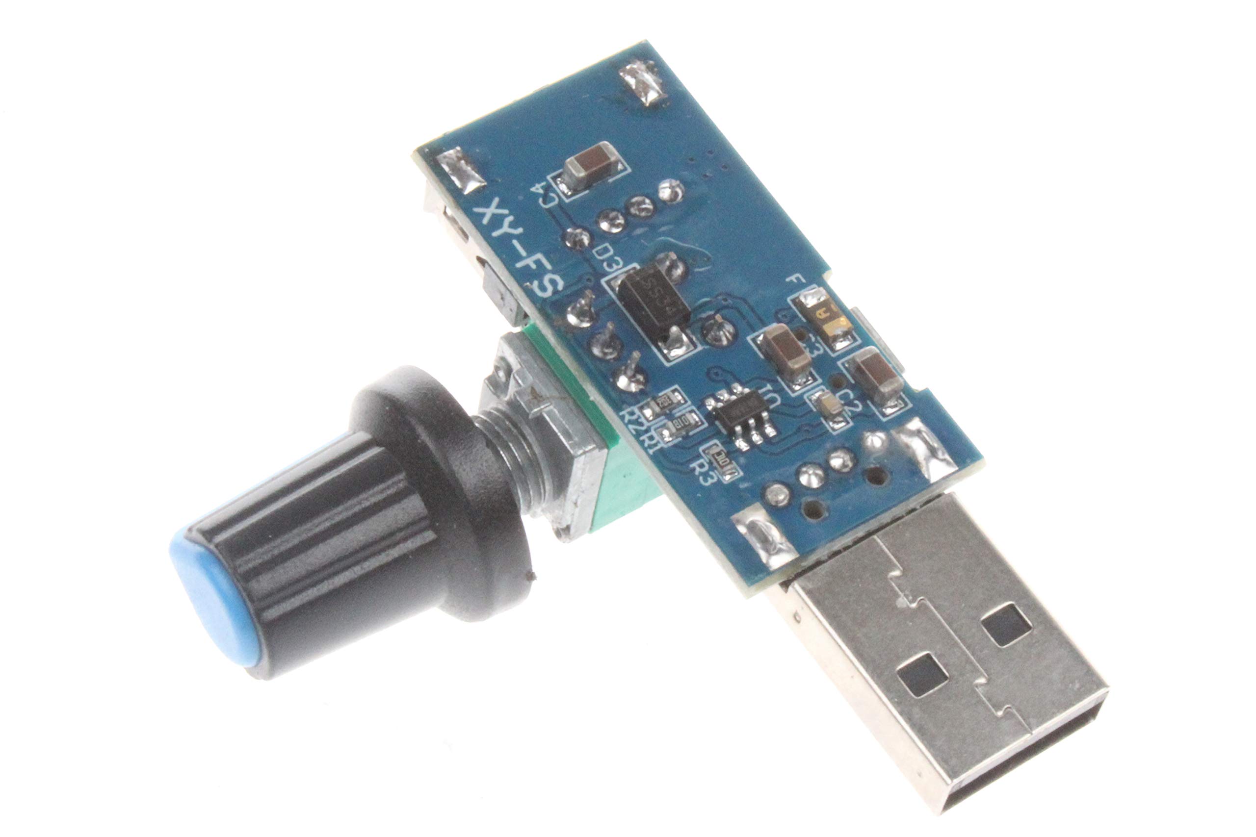 NOYITO 5V USB Fan Stepless Speed Controller Regulator with Switch Speed Module DC 4-12V to 2.5-8V 5W (Pack of 2)