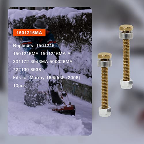Thaekuns 10pcs 1501216 1501216MA 1501216MA-A 301172 3943MA 500026MA 722130 8938 Shear Pins Spacers & Nuts for AYP Craftsman Murray Snow Throwers