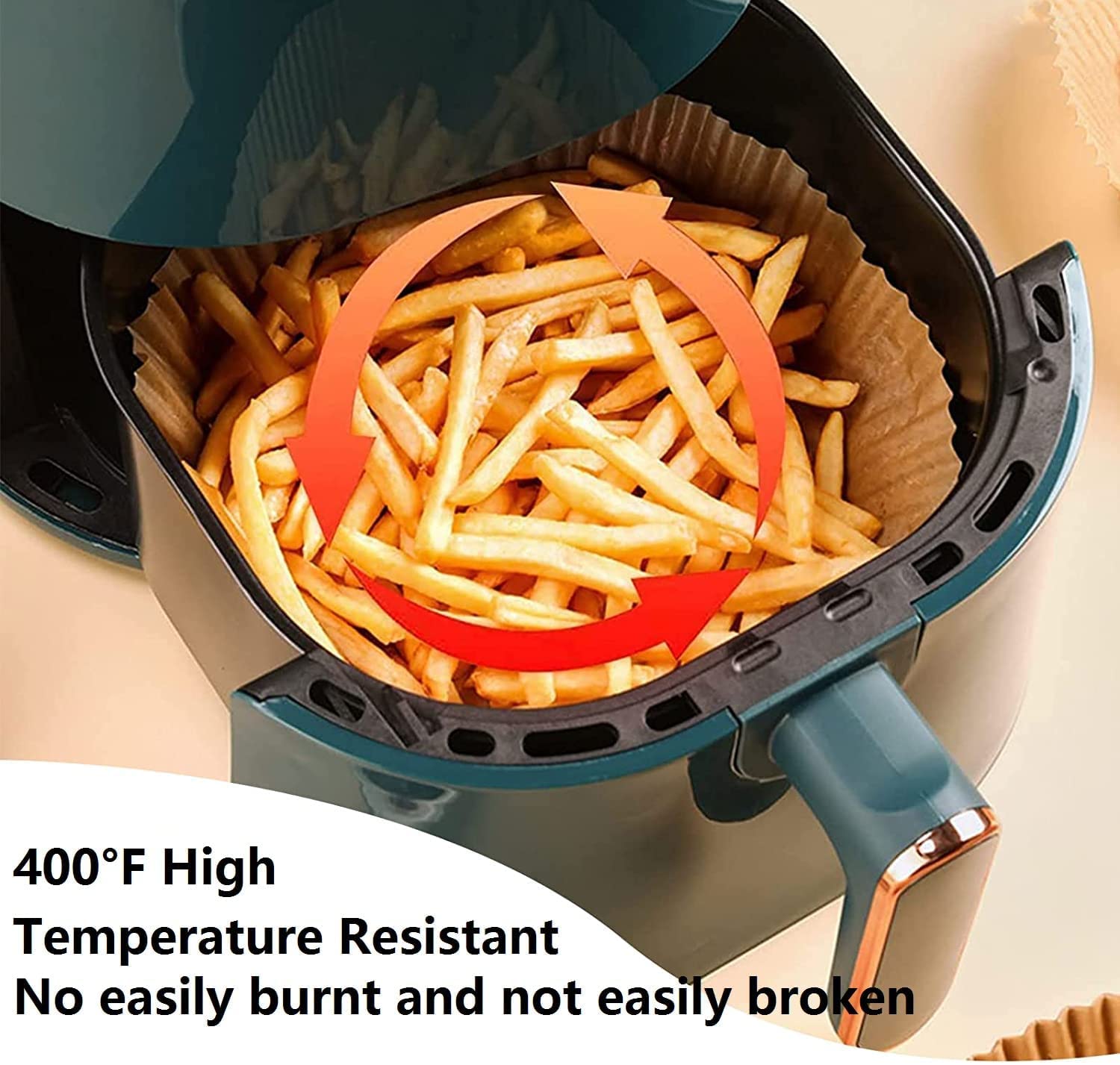 Velaxs Air Fryer Liners Disposable, Cooking Nonstick Filter Inserts Liners, Microwave Frying Pan Parchment Paper, Oil-proof Baking Roasting Food Grade Paper Sheets for Air Fryer 100 pcs 6.3 inch Round