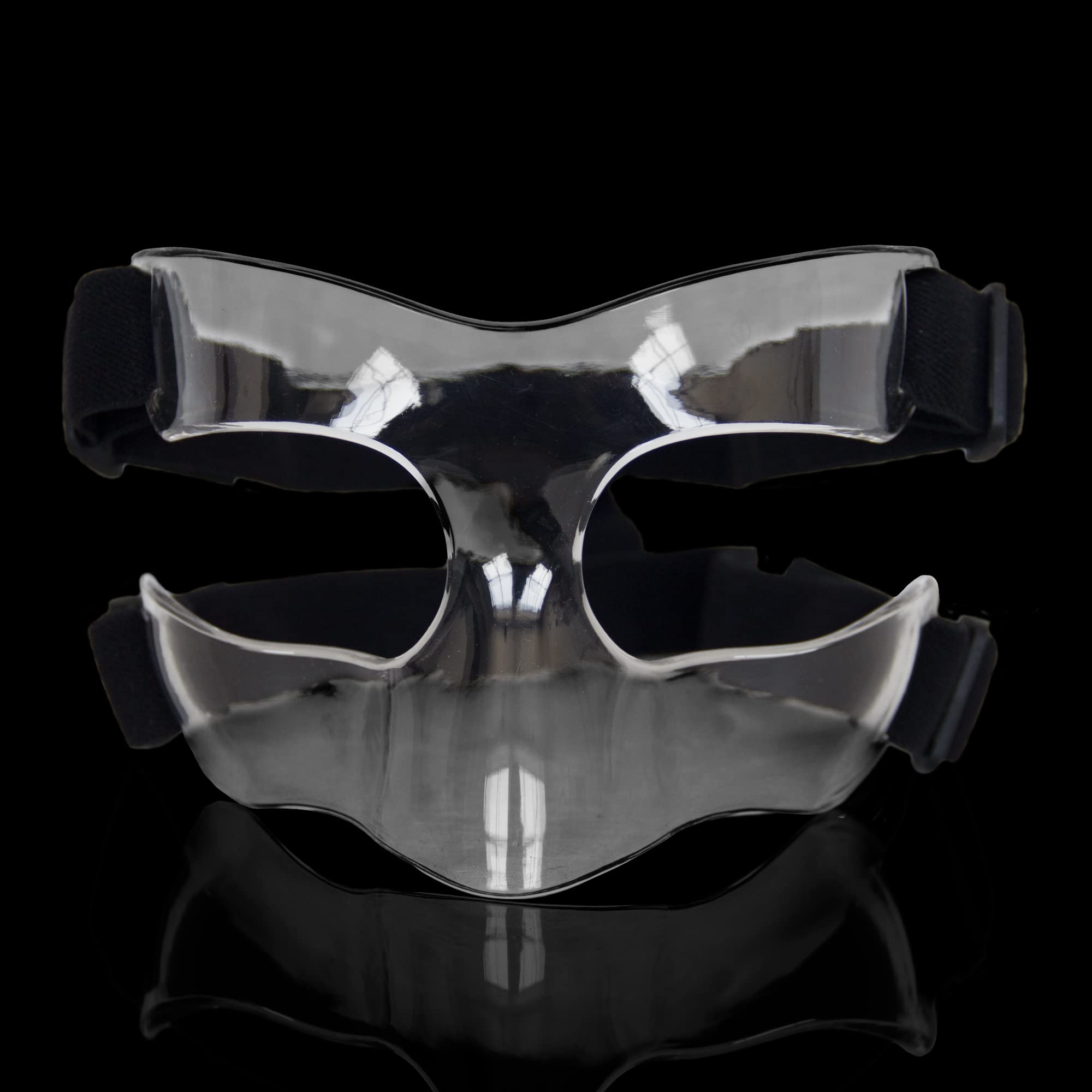 Team Sports Face Guard Shatterproof Nose Guard for Basketball, Baseball,Softball,Adjustable Face Shield Protect Face and Nose from Injuries,Clear, One Size