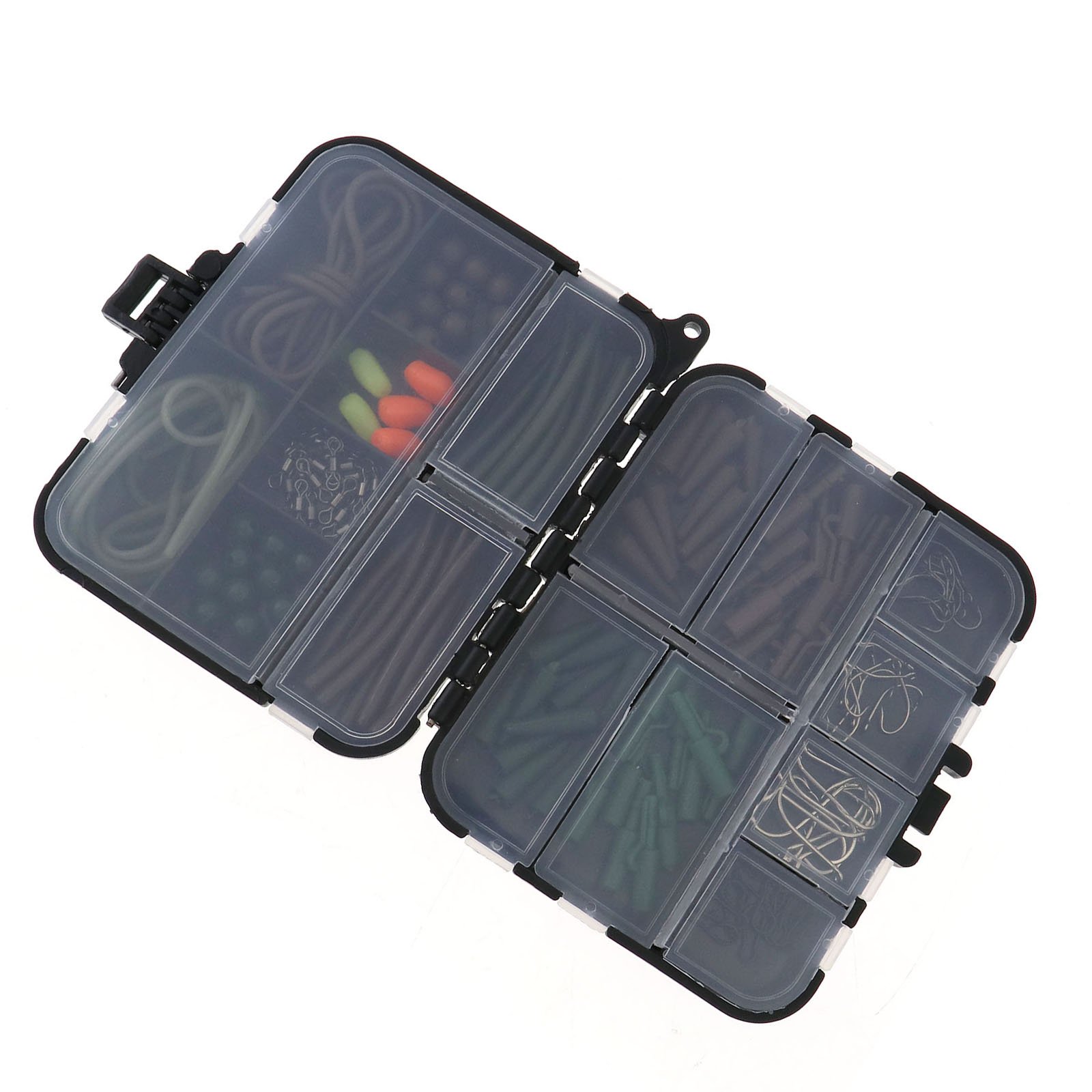 Micro Traders Carp Fishing Tackle Box Lead Clips Beads Hooks
